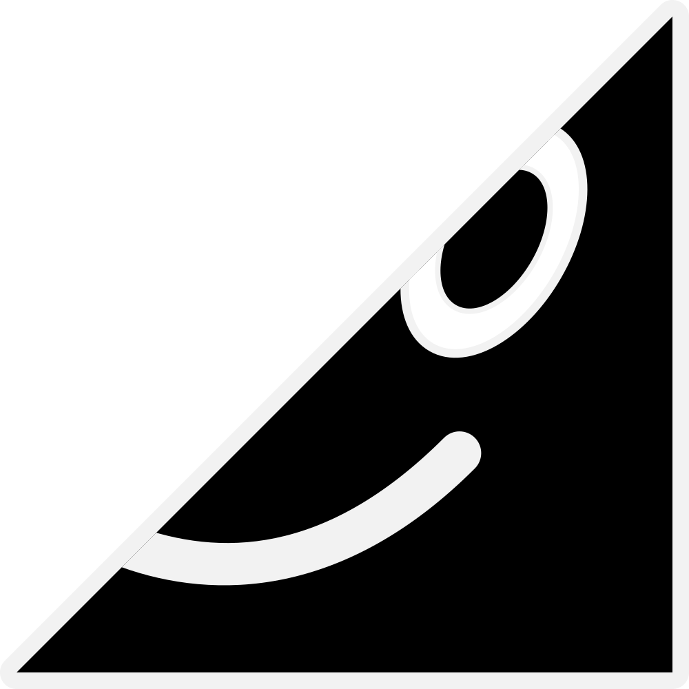 A smiling eye appears across a split triangle. vector – Free Drawing ...