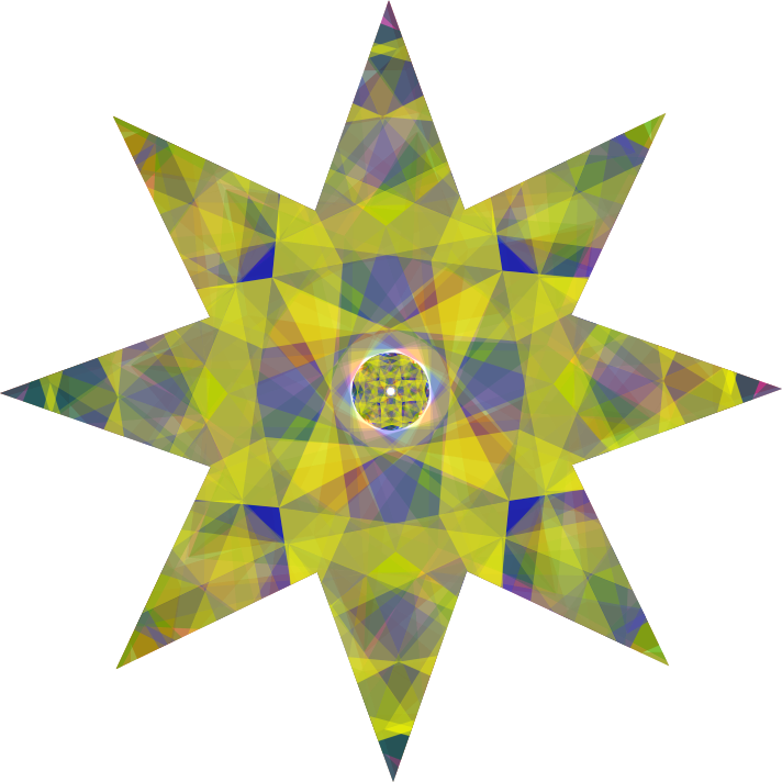 An abstract yellow and blue eight-pointed star. vector – Free Image on ...