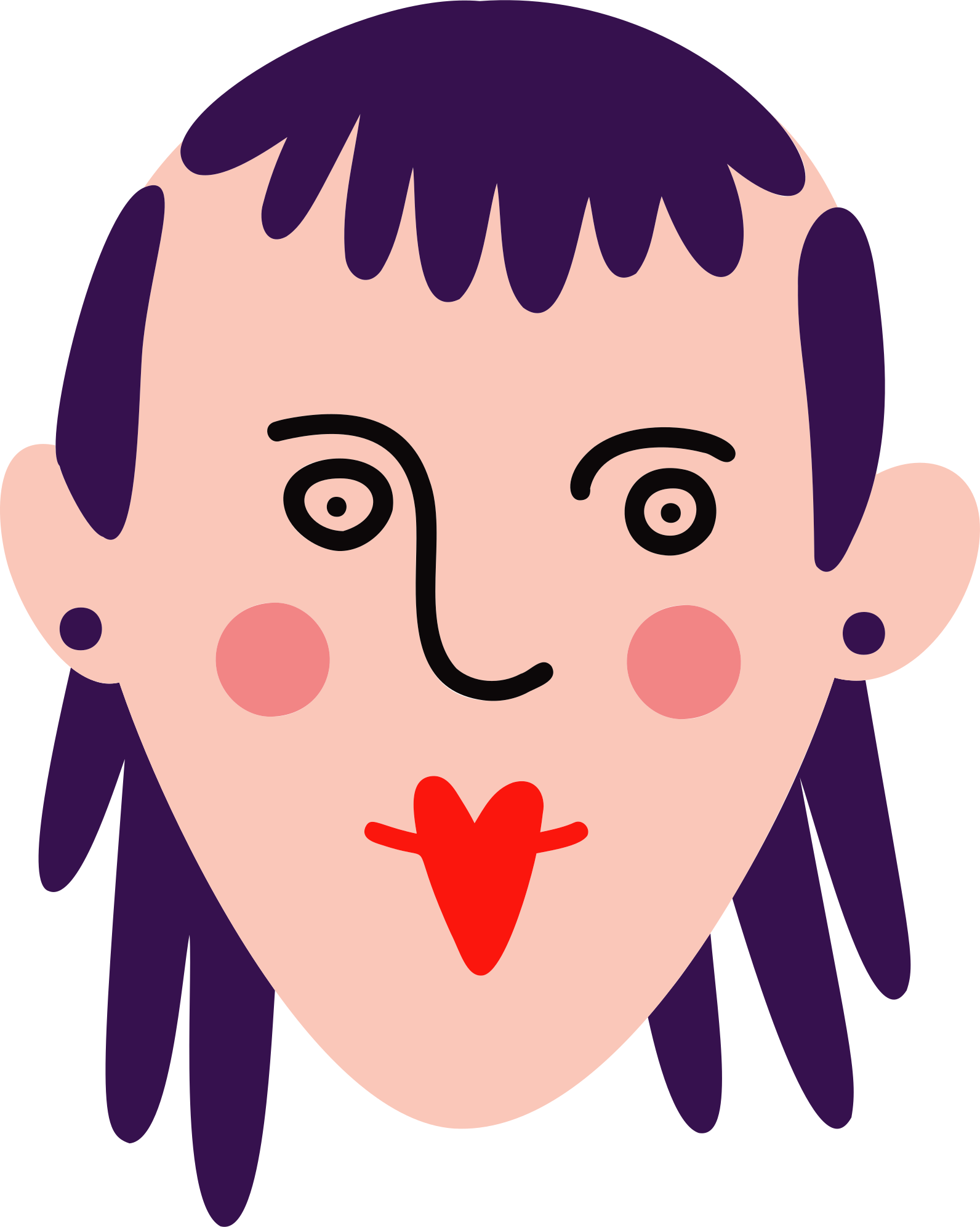 A colorful cartoon portrait of a person. vector – Free Woman Image on ...