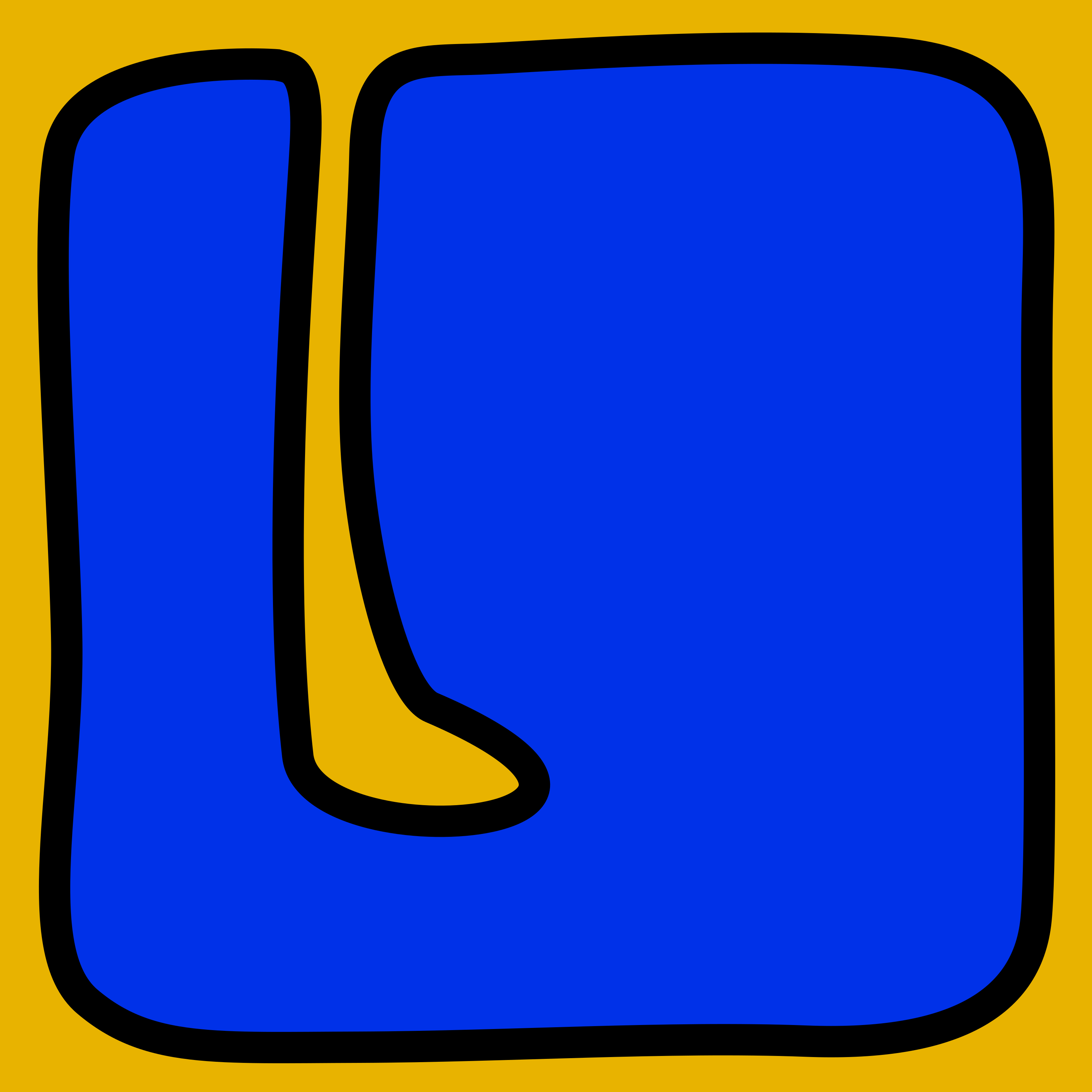 A blue "l" shape against a yellow background. vector – Free Abstract ...