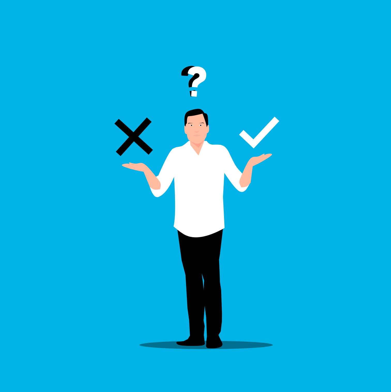 Making a decision: choosing between options. vector – Free Man Image on ...