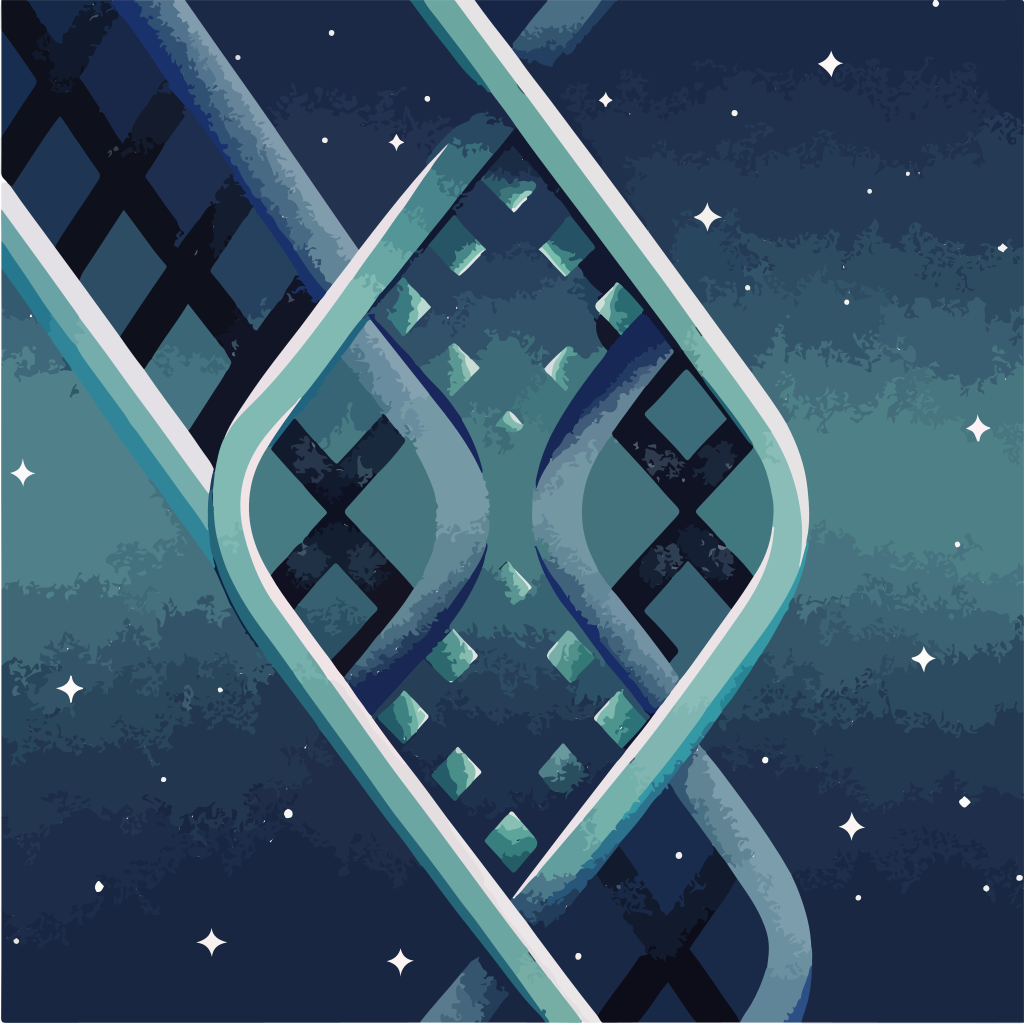 Abstract art showing a dna helix in space. vector – Free Wallpaper ...
