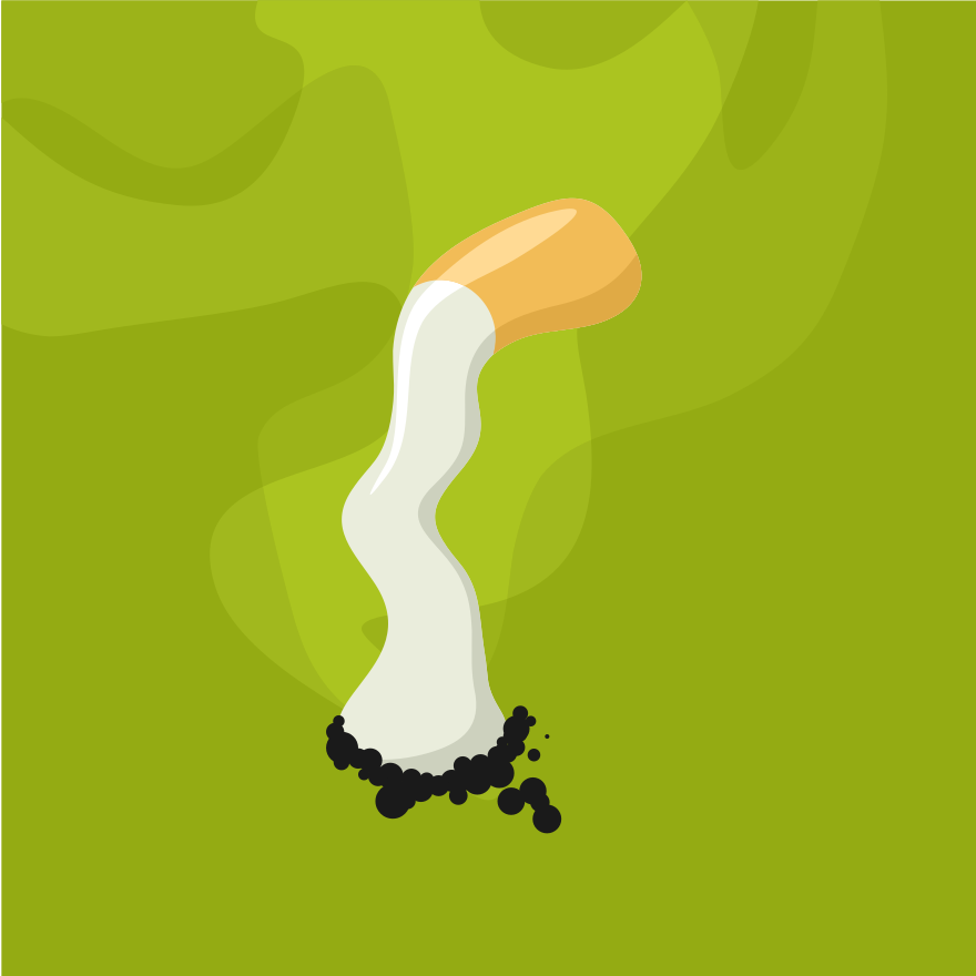 Vektor Puntung rokok membara di permukaan hijau. – Gambar Rokok Gratis ...