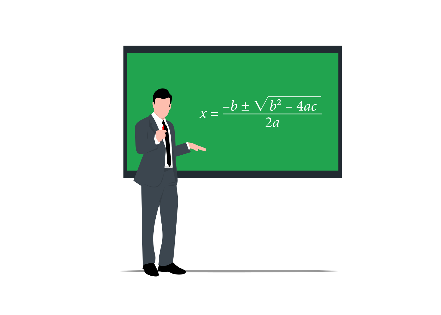 A teacher explains the quadratic formula. vector – Free School Image on ...