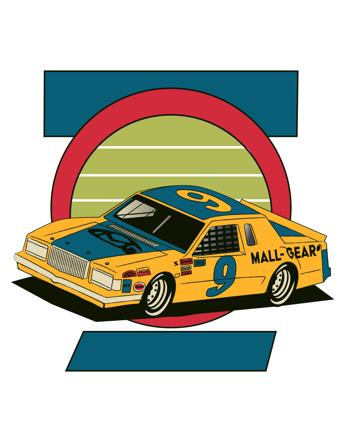 Vektor Mobil balap kuning dengan aksen biru dan hijau. – Gambar Mobil ...