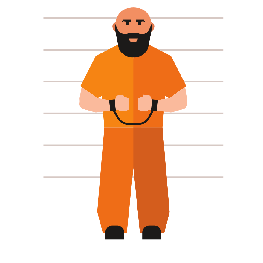 Prisoner standing in front of a height chart. vector – Free Justice ...