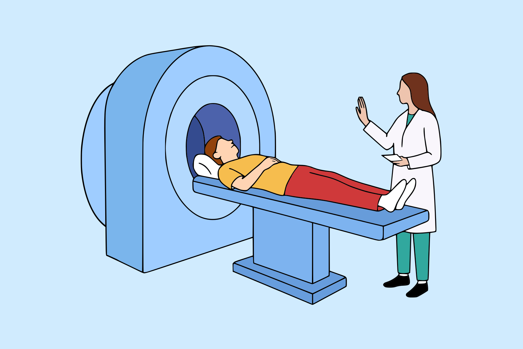 Patient, der einen MRT-Scan im Gerät erhält. Vektor – Kostenloses Bild ...