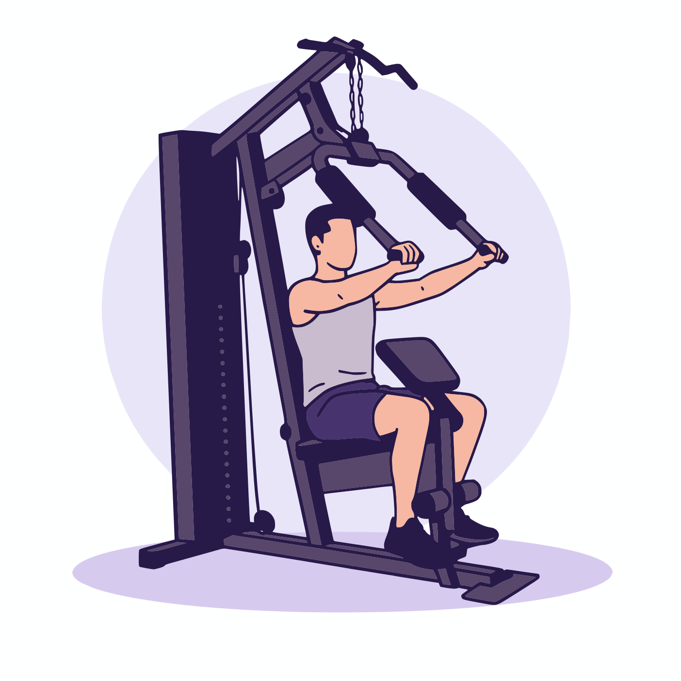 Homme s’entraînant sur une machine de musculation. vectoriel – Image ...