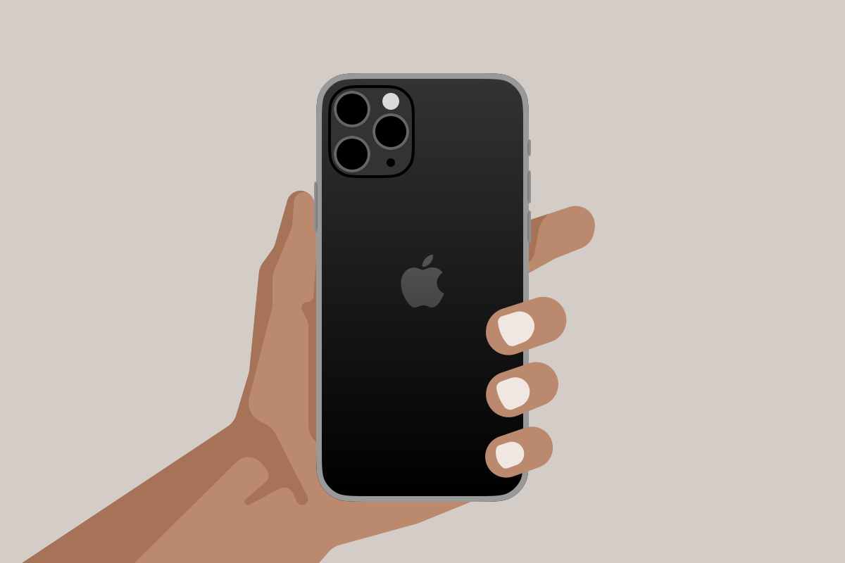 A hand is holding a black apple iphone. vector – Free Iphone Image on ...