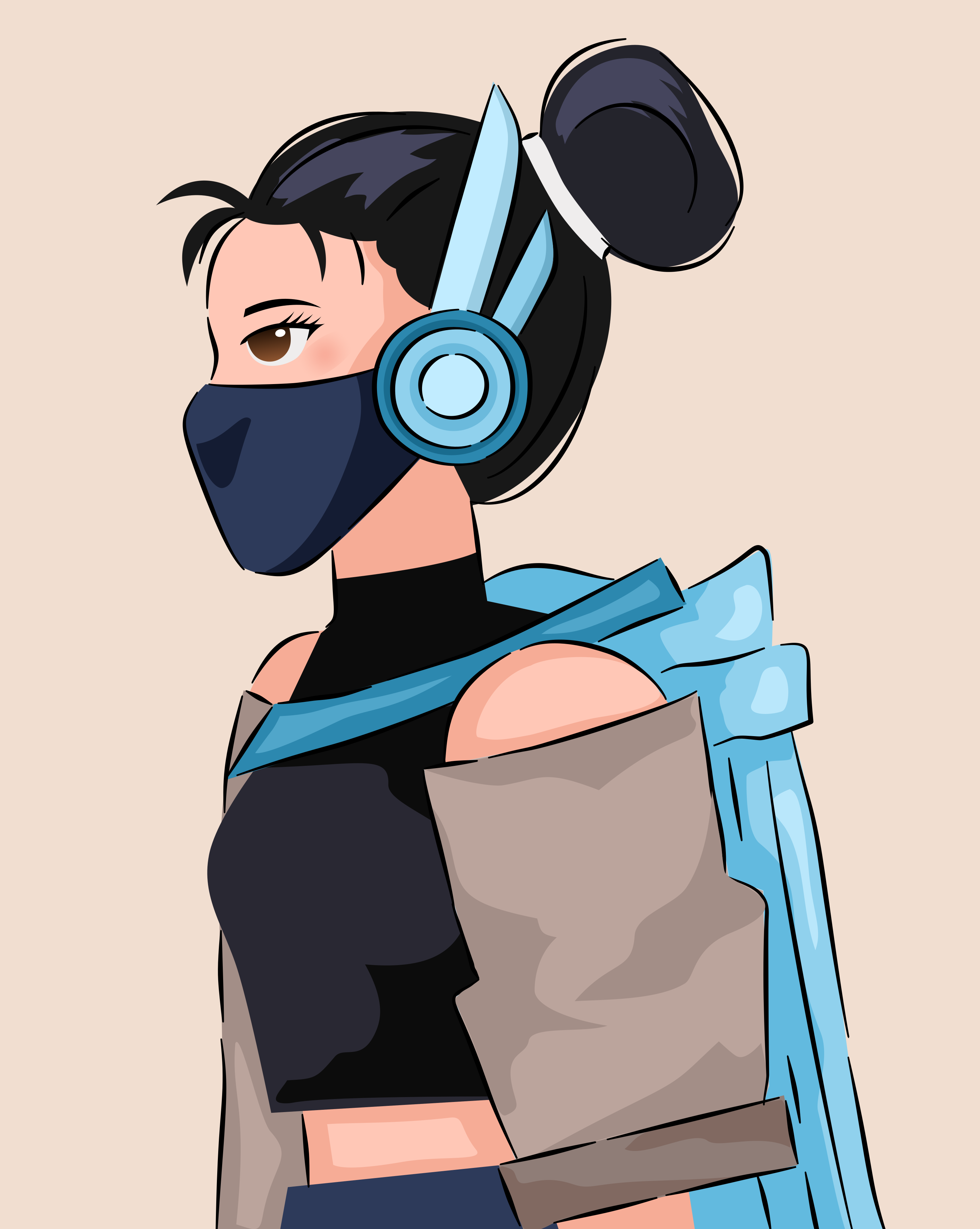 A cyberpunk anime girl with a mask. vector – Free Woman Image on Unsplash