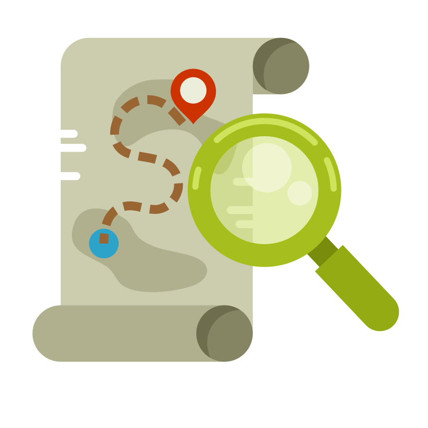 A map is being examined with a magnifying glass. vector – Free Map ...