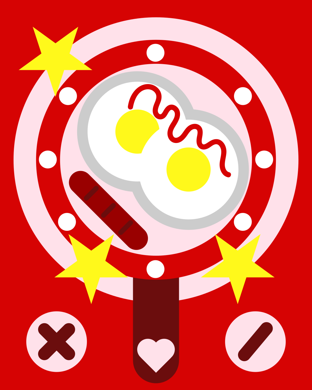 Funky cartoon breakfast in a red pan. vector – Free Wallpaper Image on ...