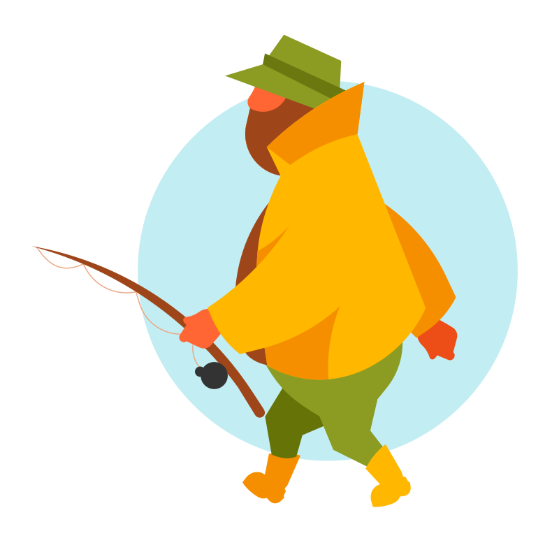 Vektor Seorang nelayan berjalan dengan pancingnya. – Gambar Rakyat ...