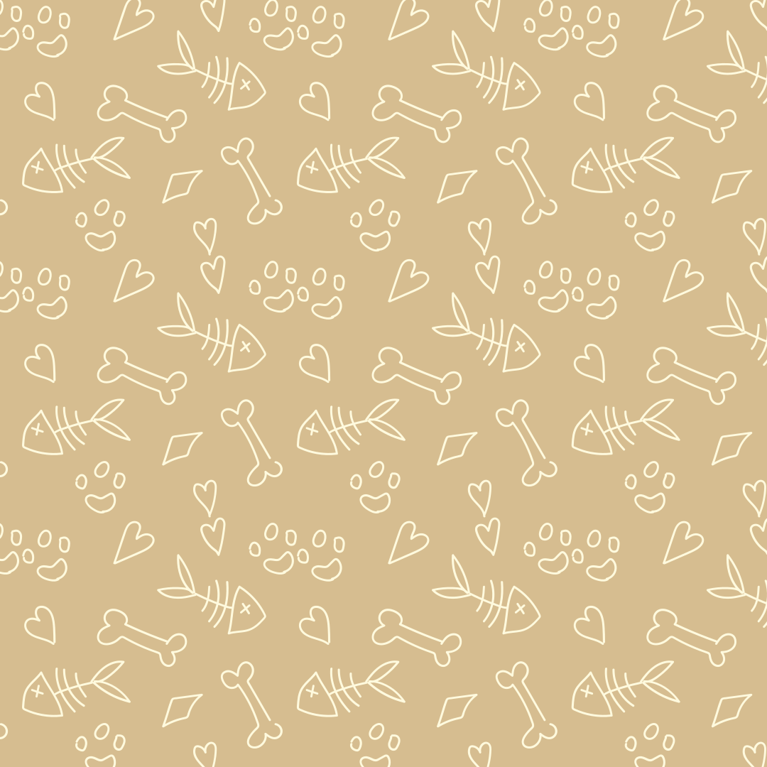 A pattern features bones, fish, paws, and hearts. vector – Free Love ...