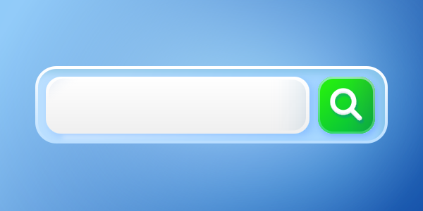 A search bar icon on a blue background. vector – Free Search Image on ...