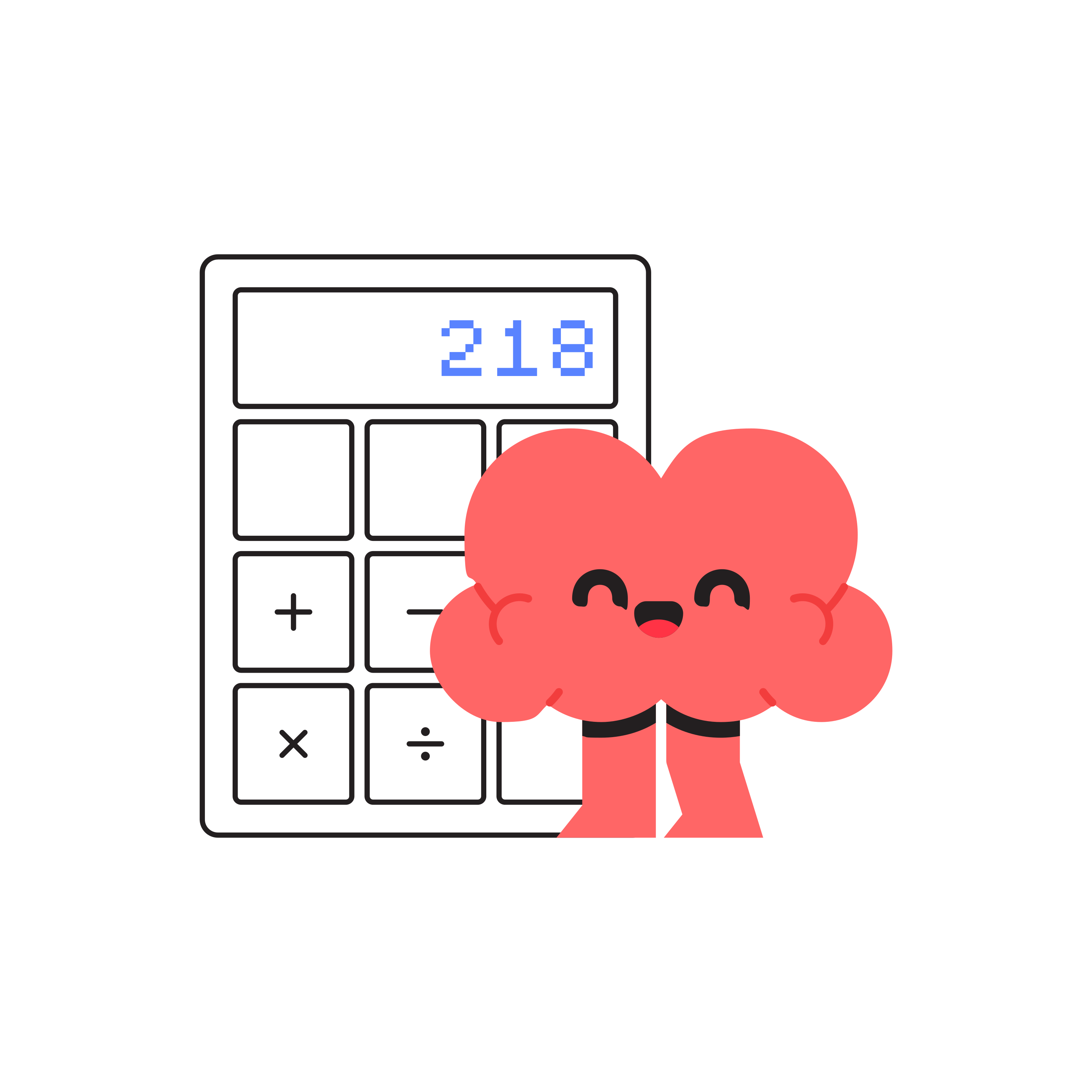 A brain is using a calculator for math. vector – Free Brain Image on ...