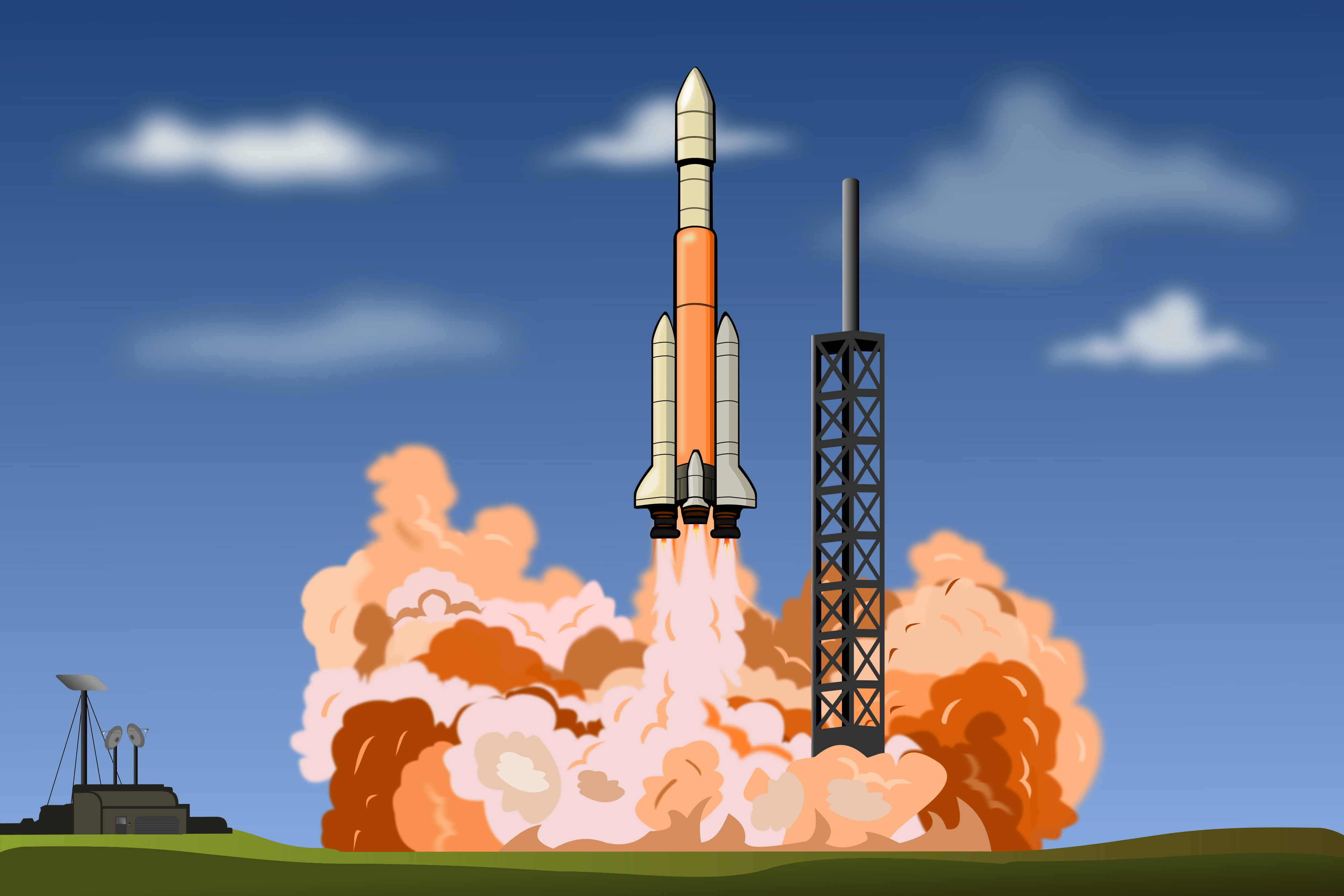 Rocket launches into the sky, releasing flames. vector – Free Background Image on Unsplash
