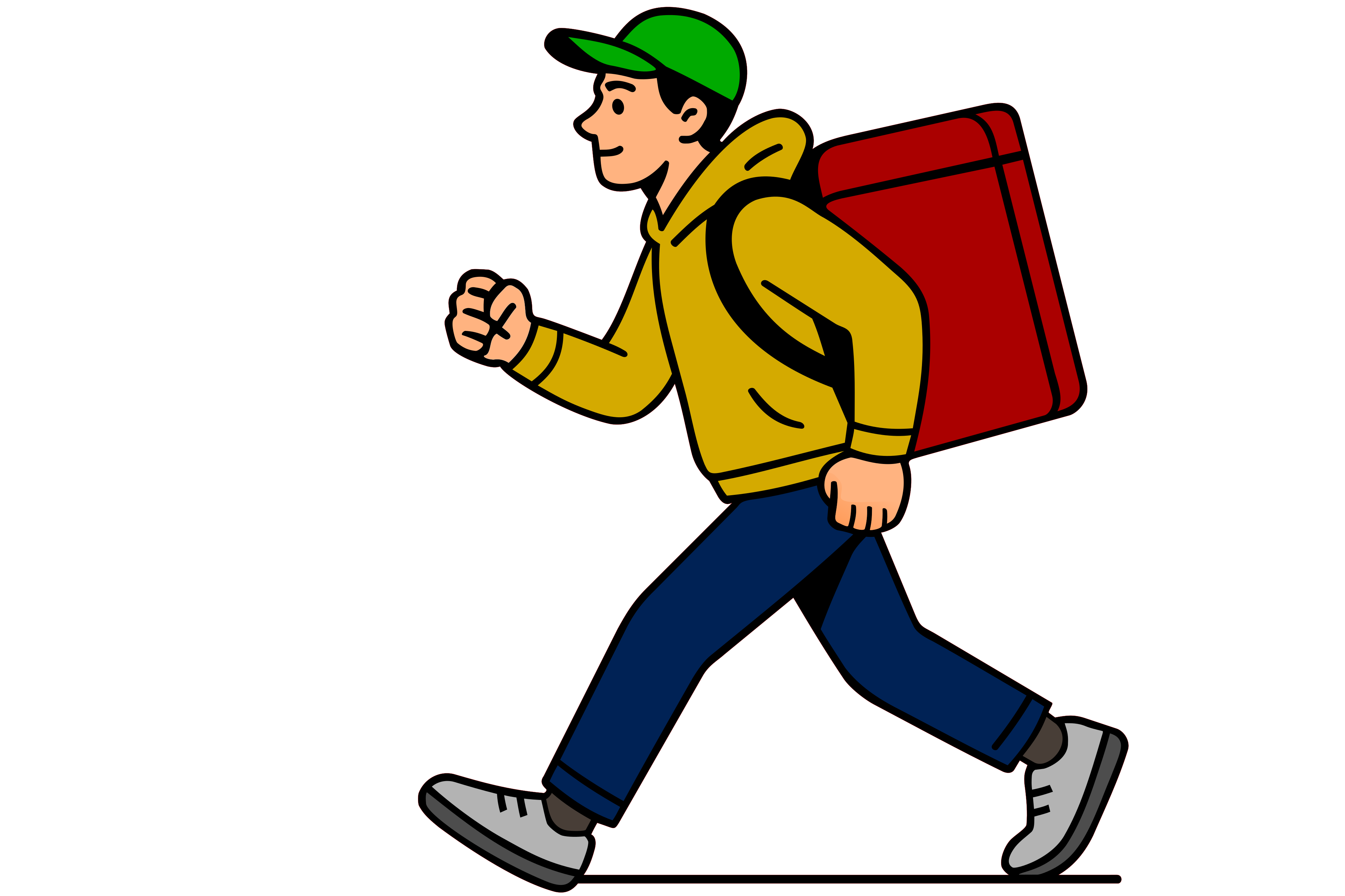 Delivery person is rushing to make a drop-off. vector – Free Food Image ...