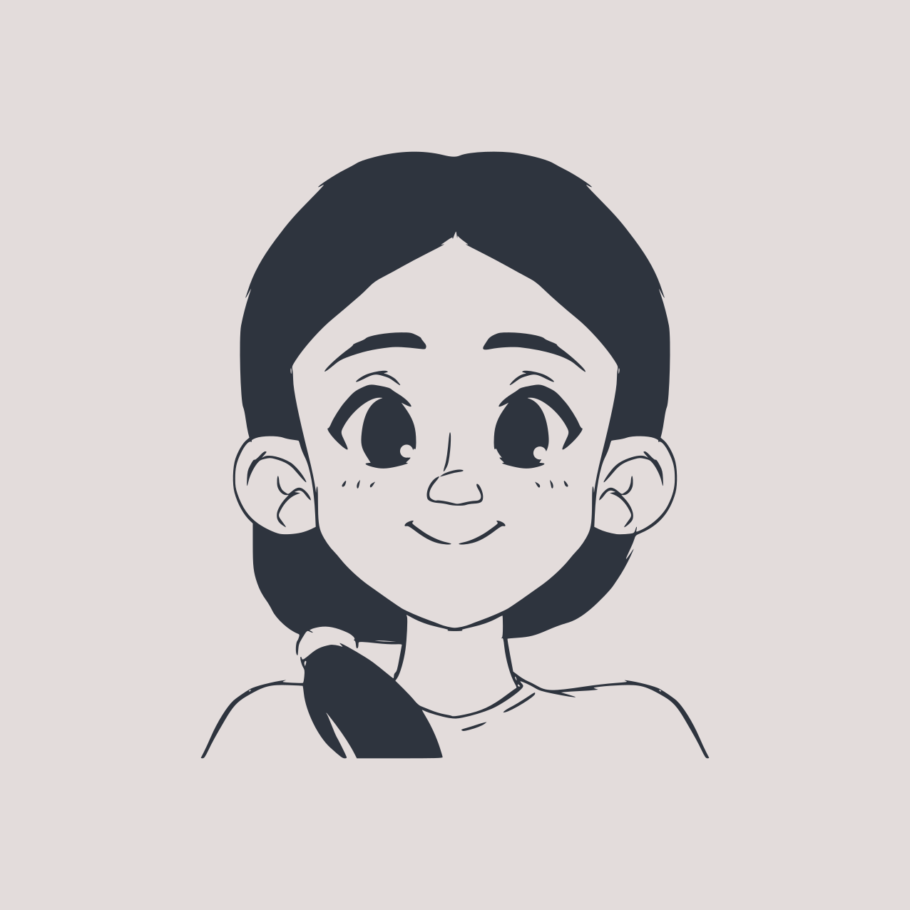 A smiling girl's cartoon portrait. vector – Free Girl Image on Unsplash