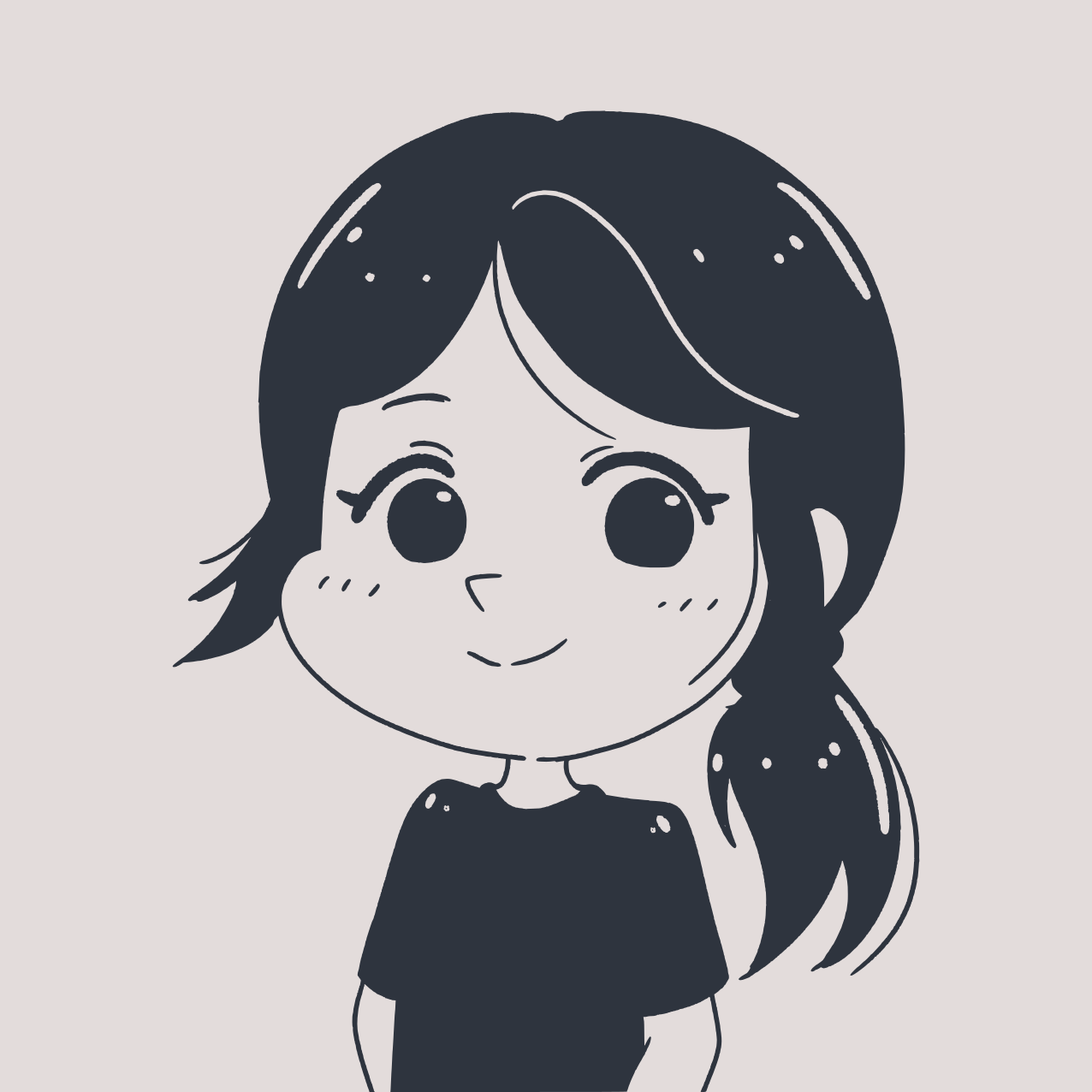A cute cartoon girl smiling at the viewer. vector – Free Girl Image on ...