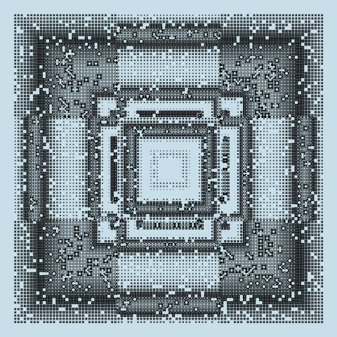 Abstract design featuring nested squares with halftone patterns. vector ...