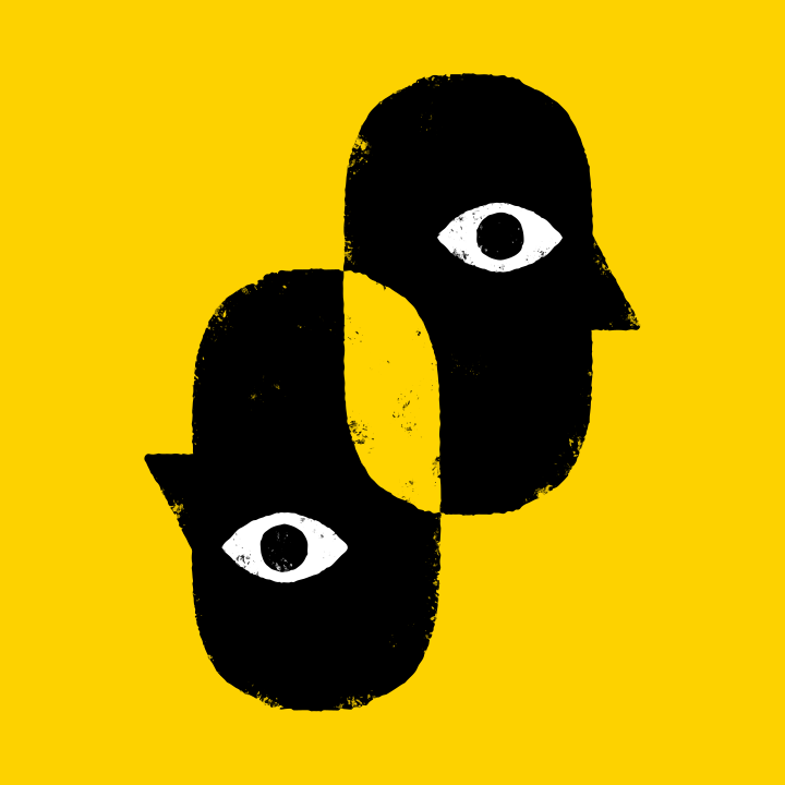 Two black faces with one eye each are shown. vector – Free Illustration ...