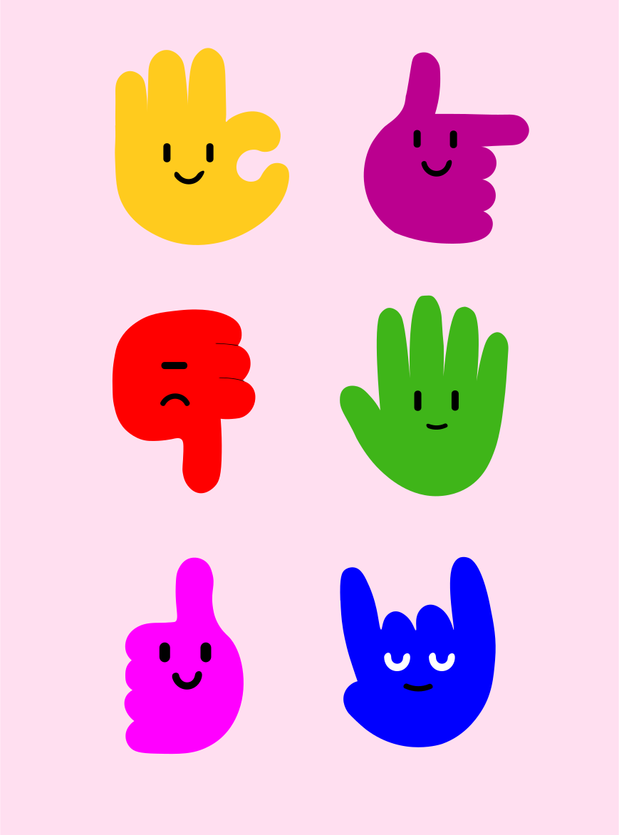 Cartoon hands making various gestures. vector – Free Vector Image on ...