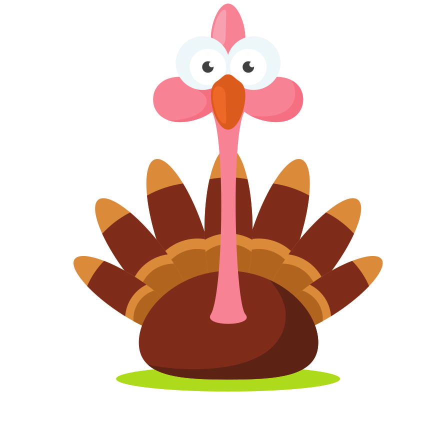 A cartoon turkey stares intently at the viewer. vector – Free Christmas ...