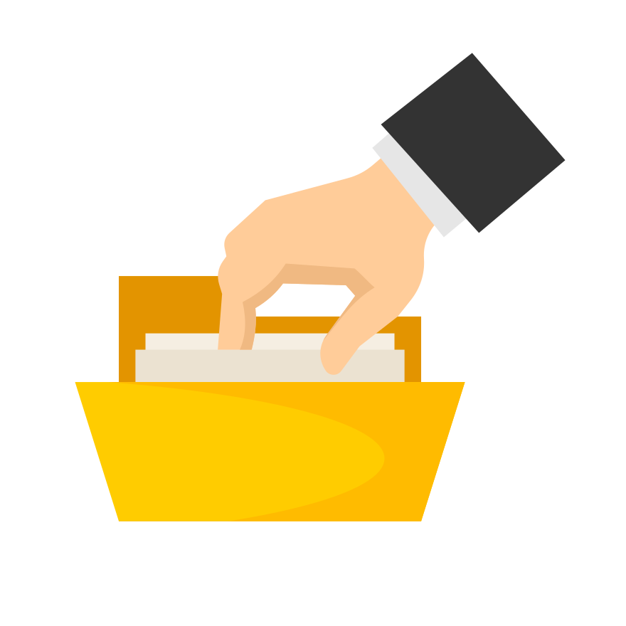 Hand is reaching for paperwork in a folder. vector – Free Illustration ...