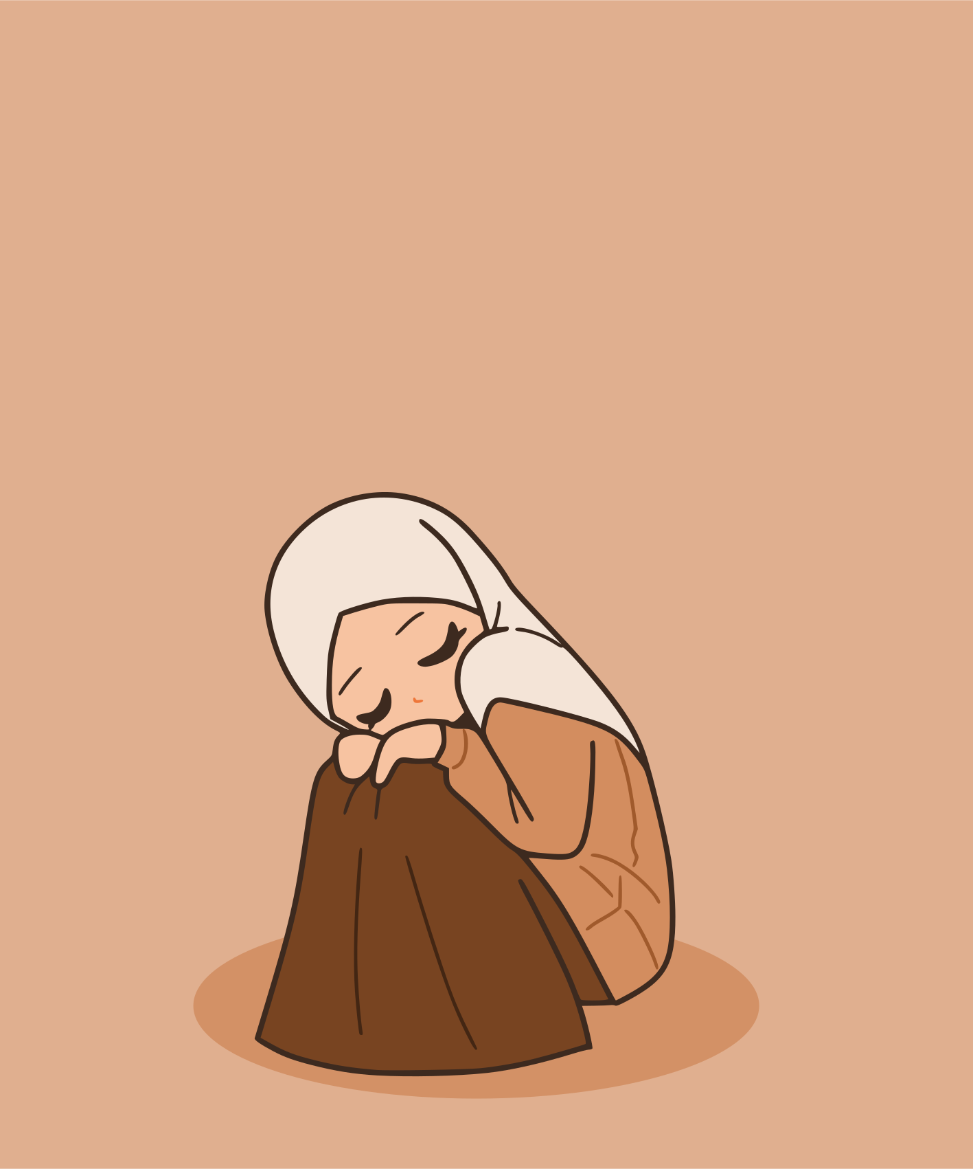 A sad girl is crouching down with her head. vector – Free Anime Image ...
