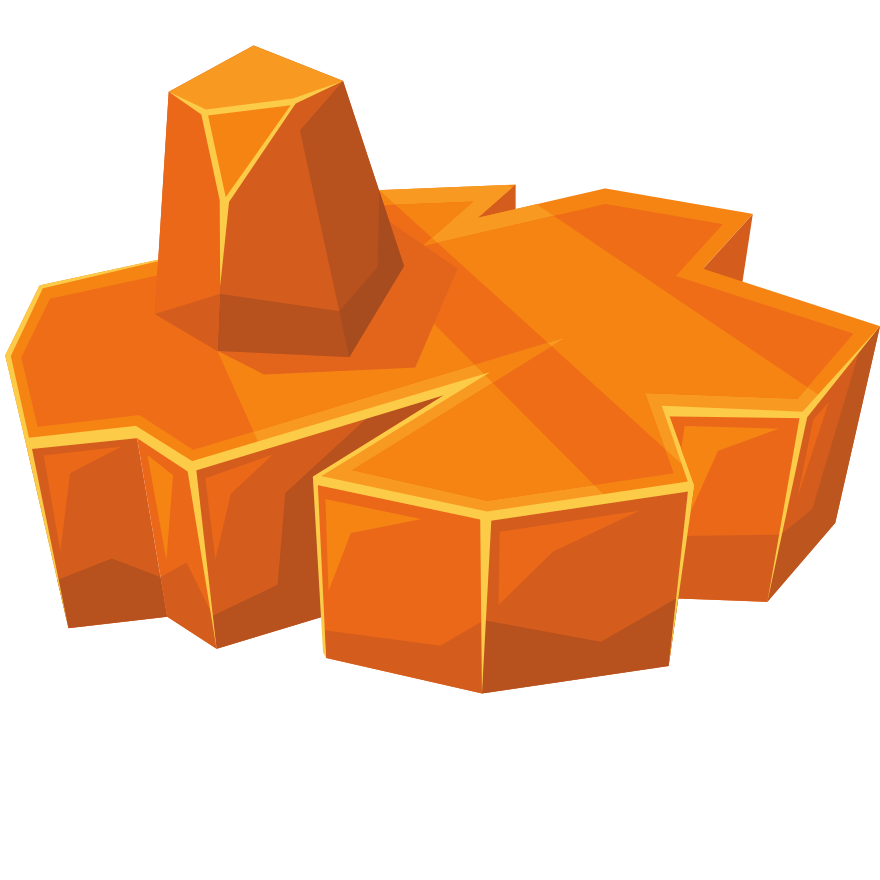 Vektor Berikut keterangannya: oranye, formasi batuan geometris ...