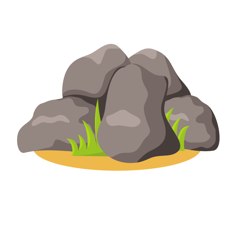 Rocks and grass on a small piece of land. vector – Free Illustration ...