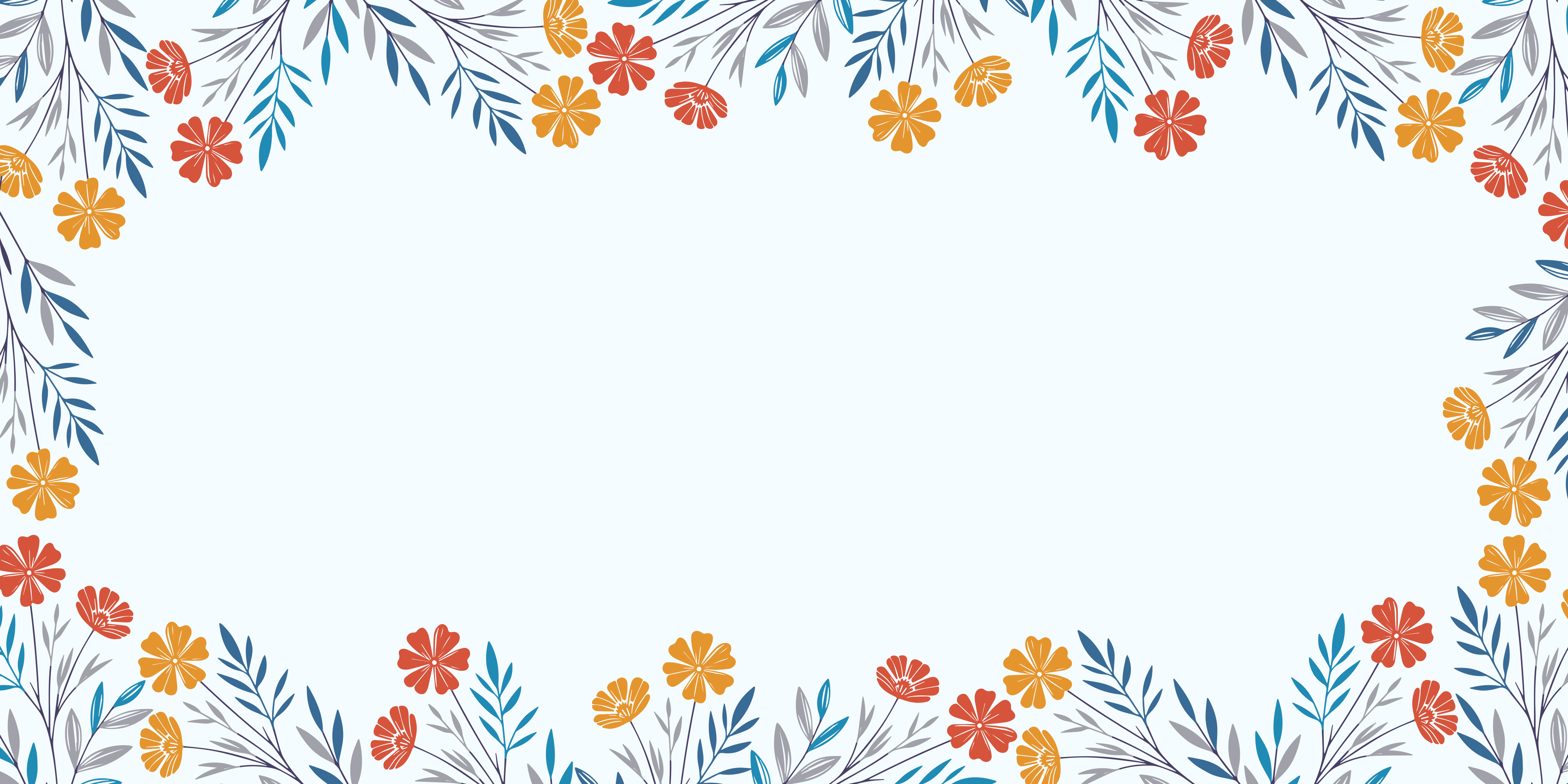 A floral border surrounds a blank white space. vector – Free ...
