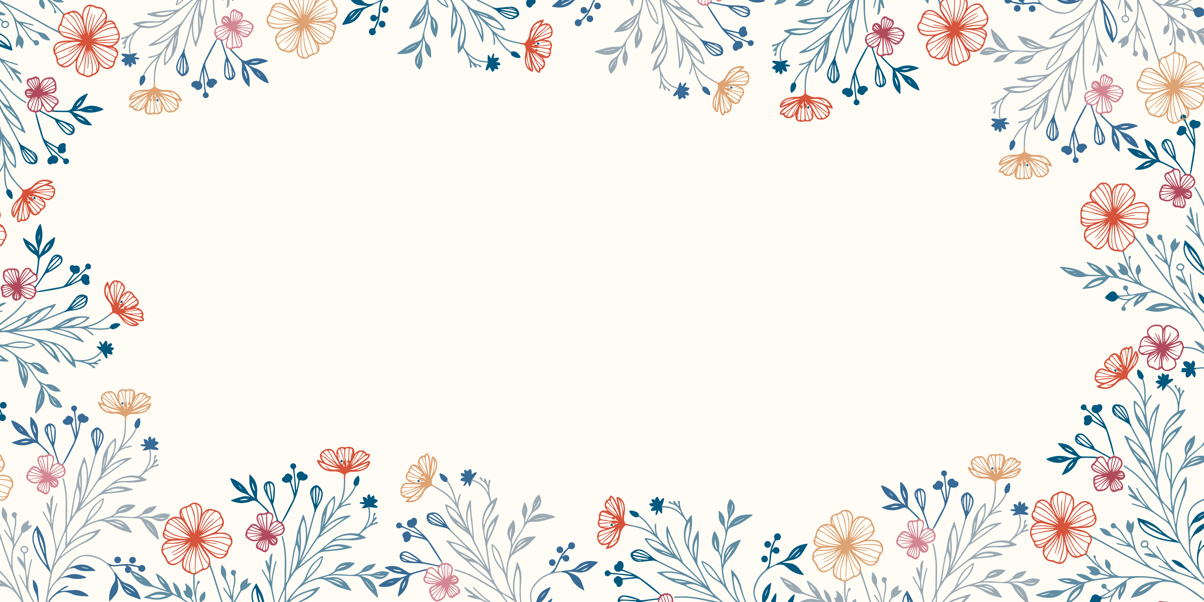 Floral border with blank space. vector – Free Illustration Image on ...