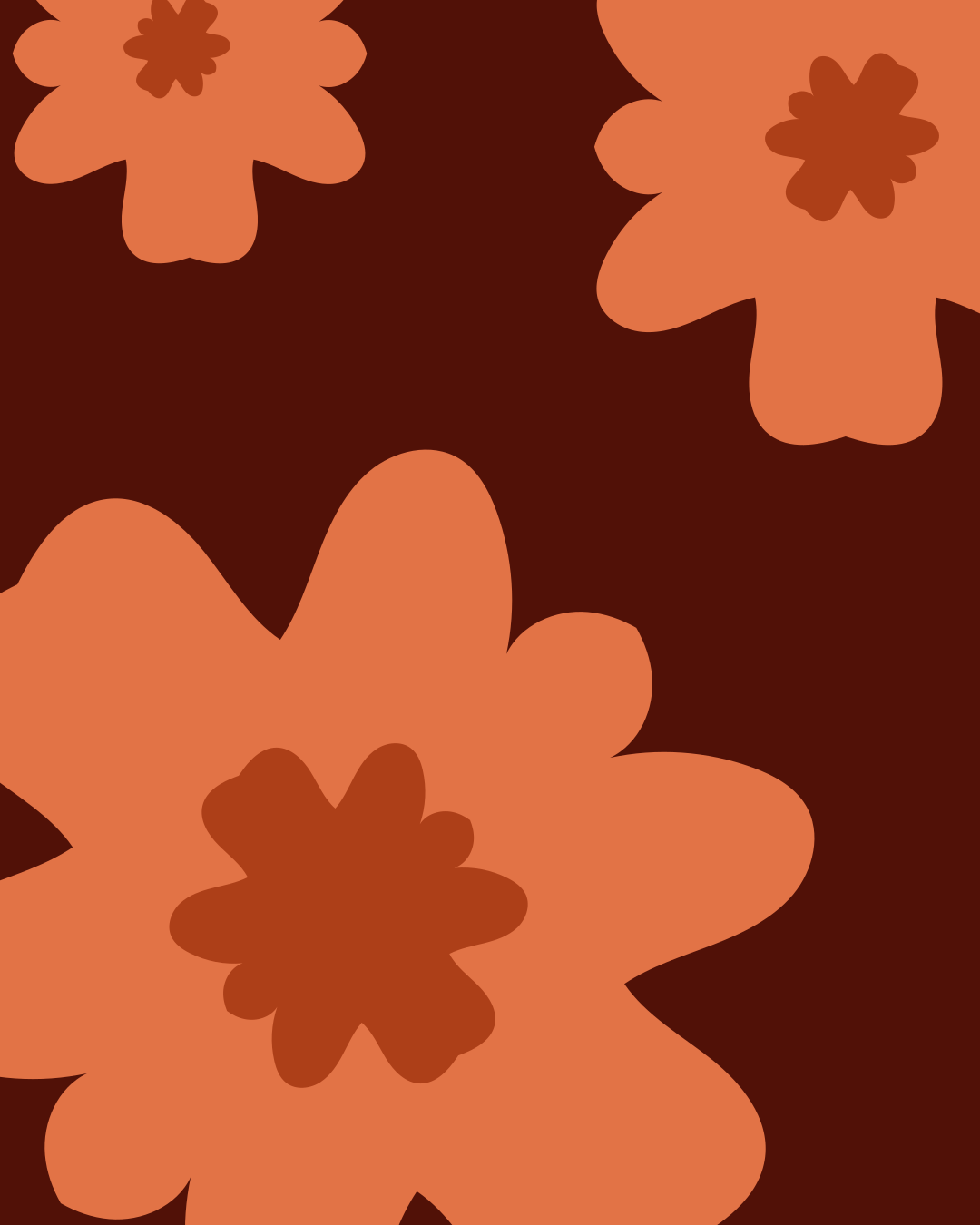 Vektor Bunga oranye mekar dengan latar belakang coklat. – Gambar Latar ...