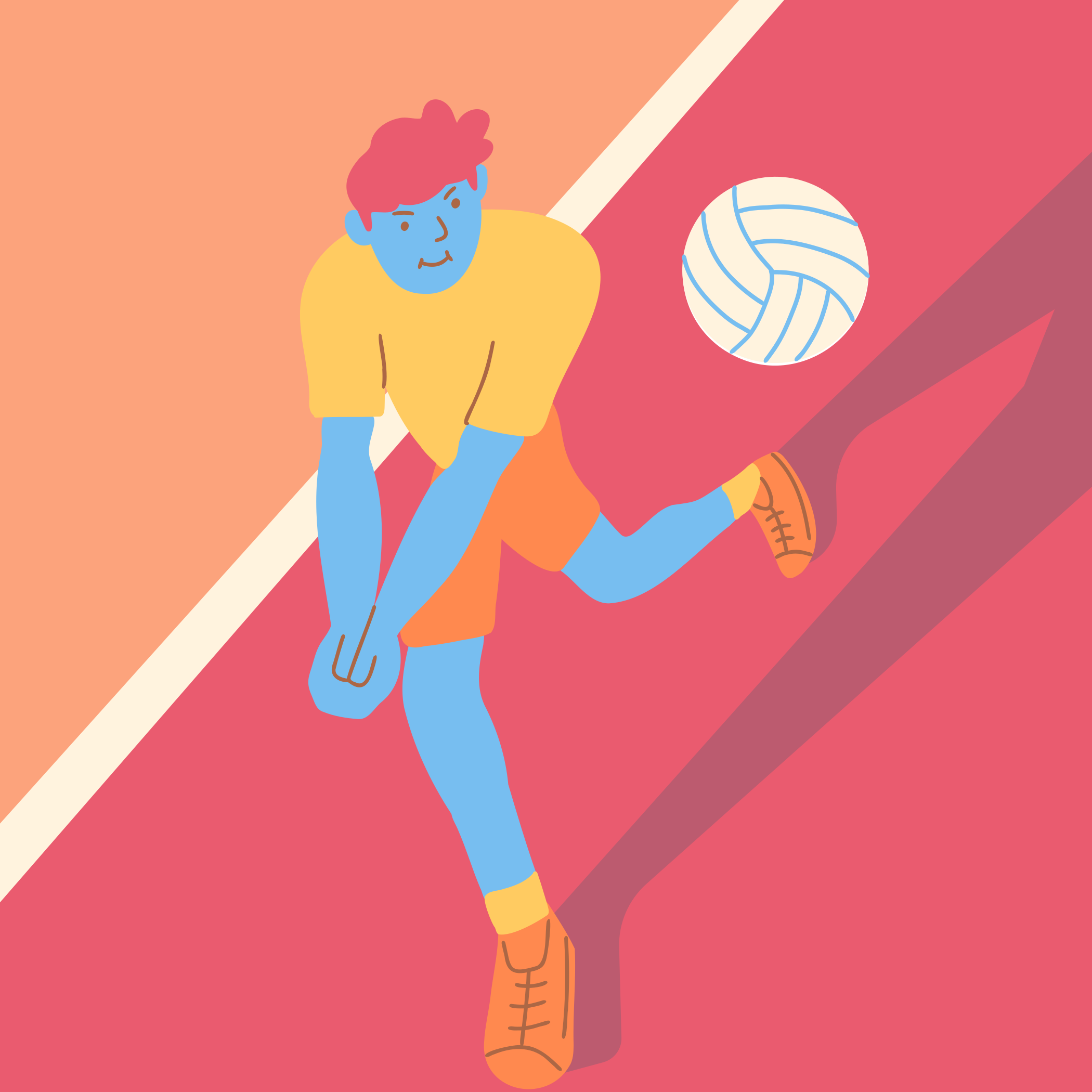 A volleyball player is about to hit the ball. vector – Free Sport Image ...