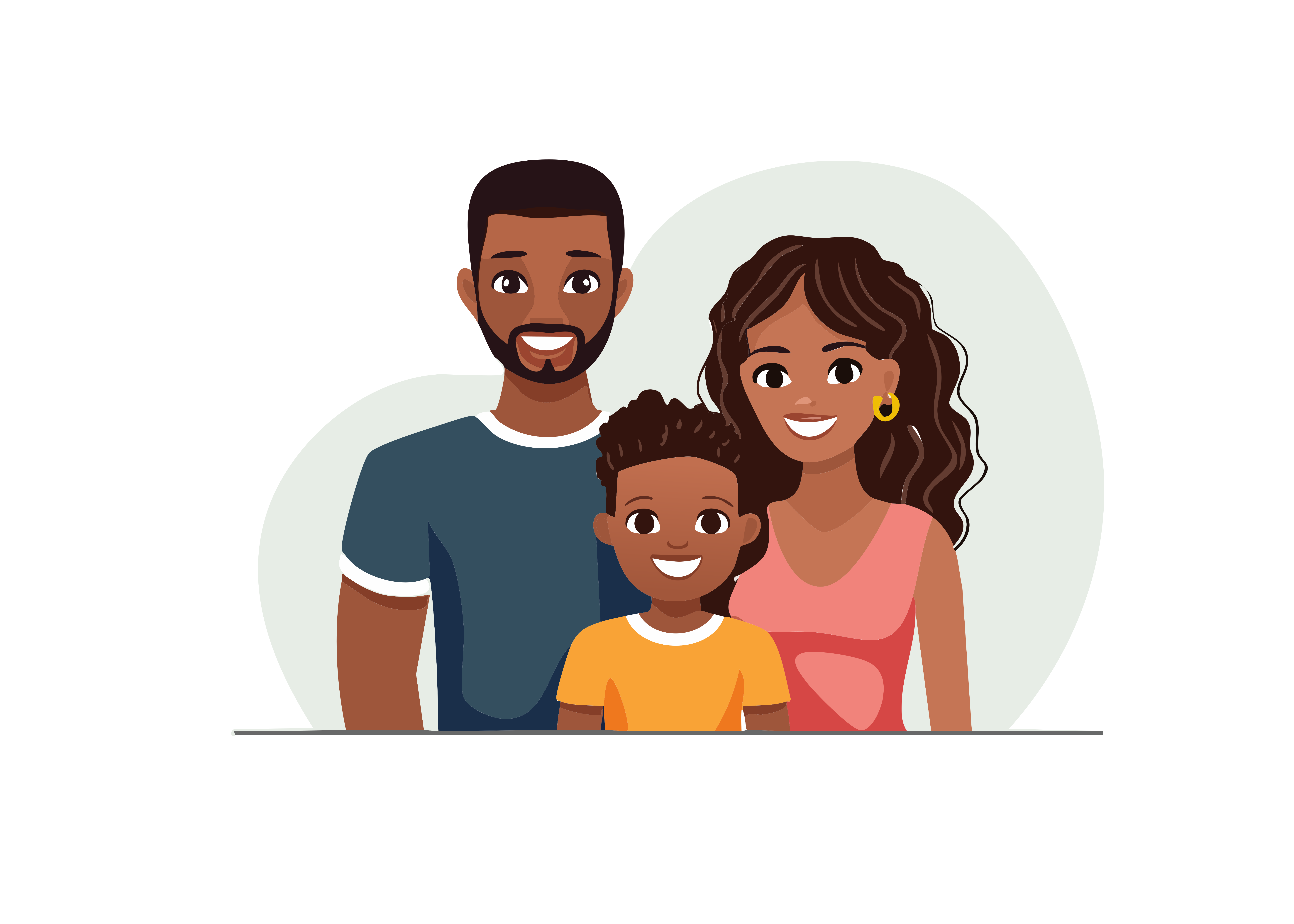 A smiling family poses together for a portrait. vector – Free People ...