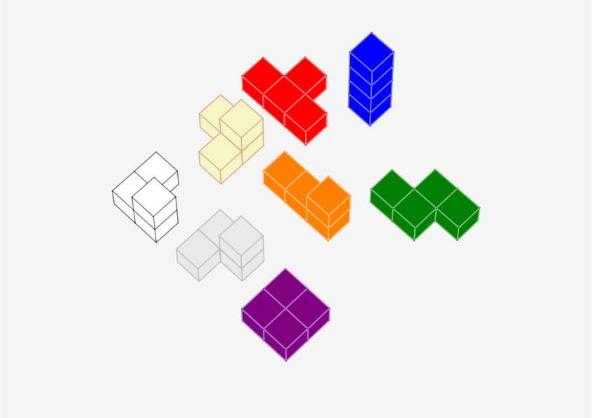 Colorful tetris blocks scattered on a white background vector – Free ...