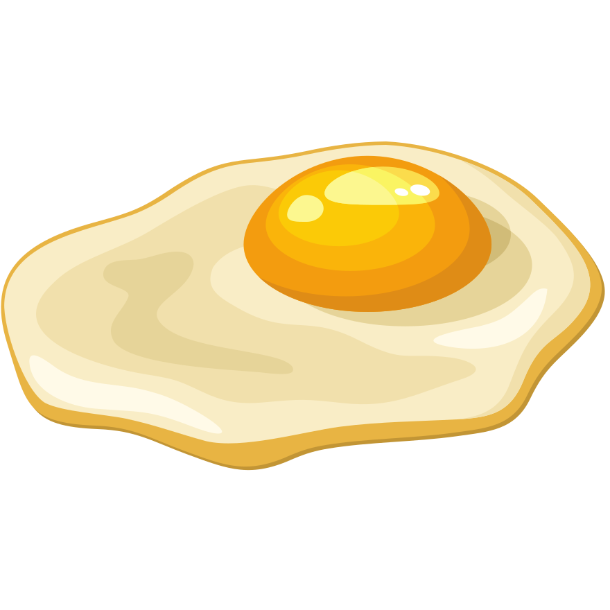 A single fried egg on a white background vector – Free Food Image on ...