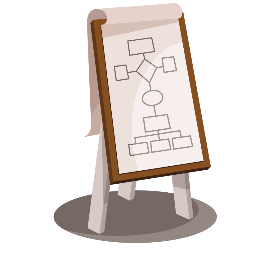 Flowchart diagram on a presentation easel vector – Free Paper Image on ...