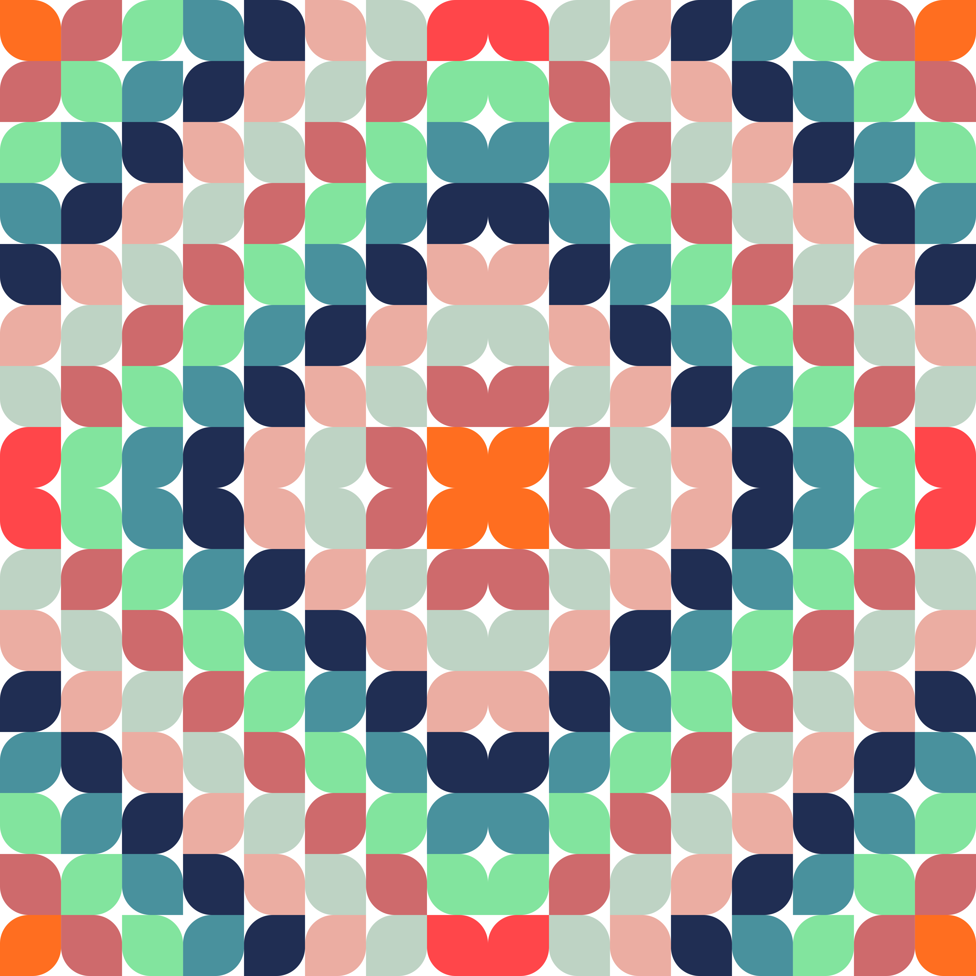 Geometric pattern with colorful rounded squares and circles. vector ...