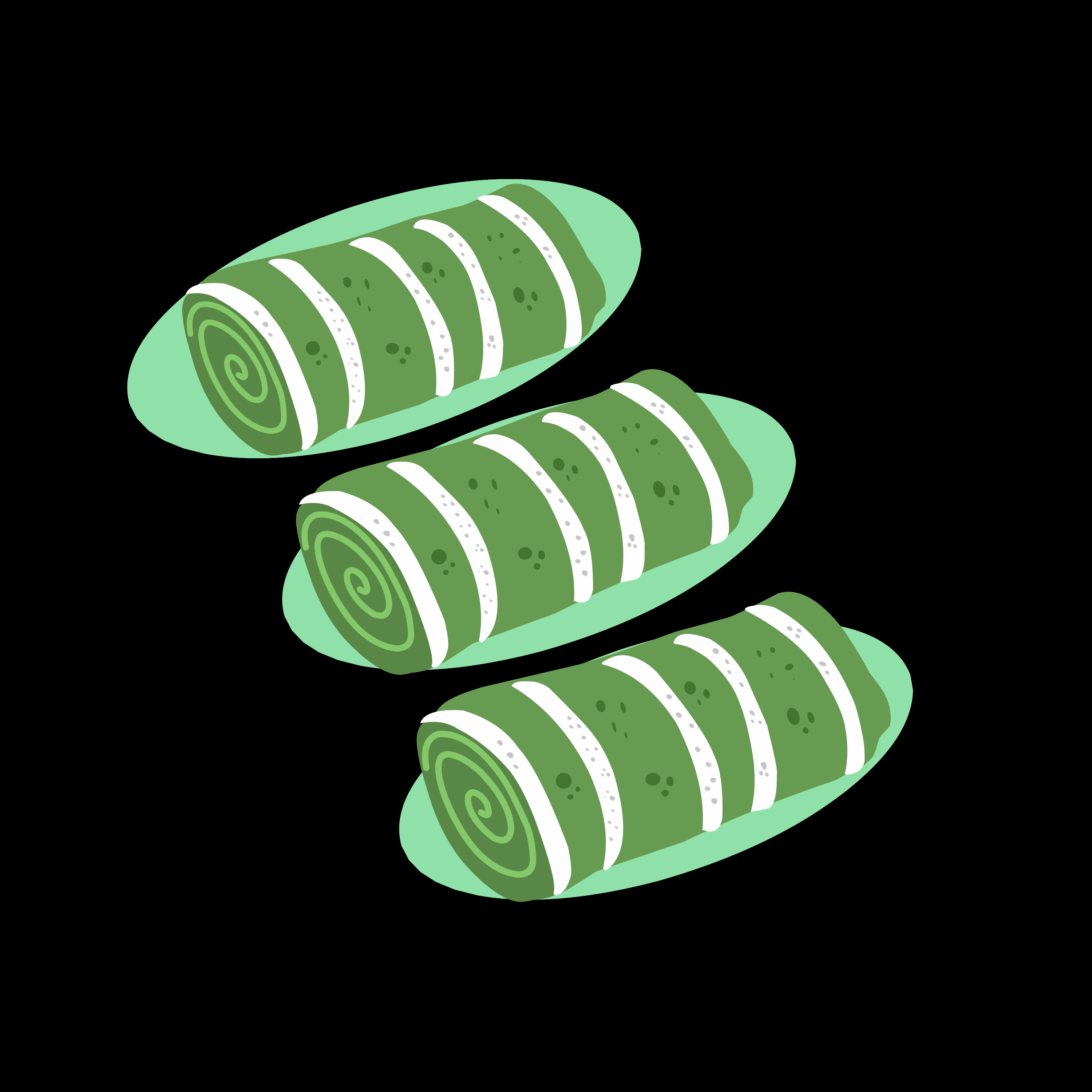 Three green rolled cakes with white stripes vector – Free Food Image on ...