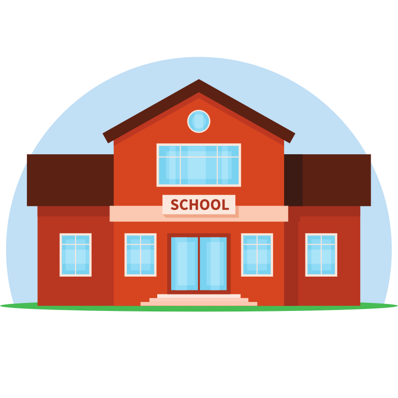 A red school building with a sign that says school vector – Free ...