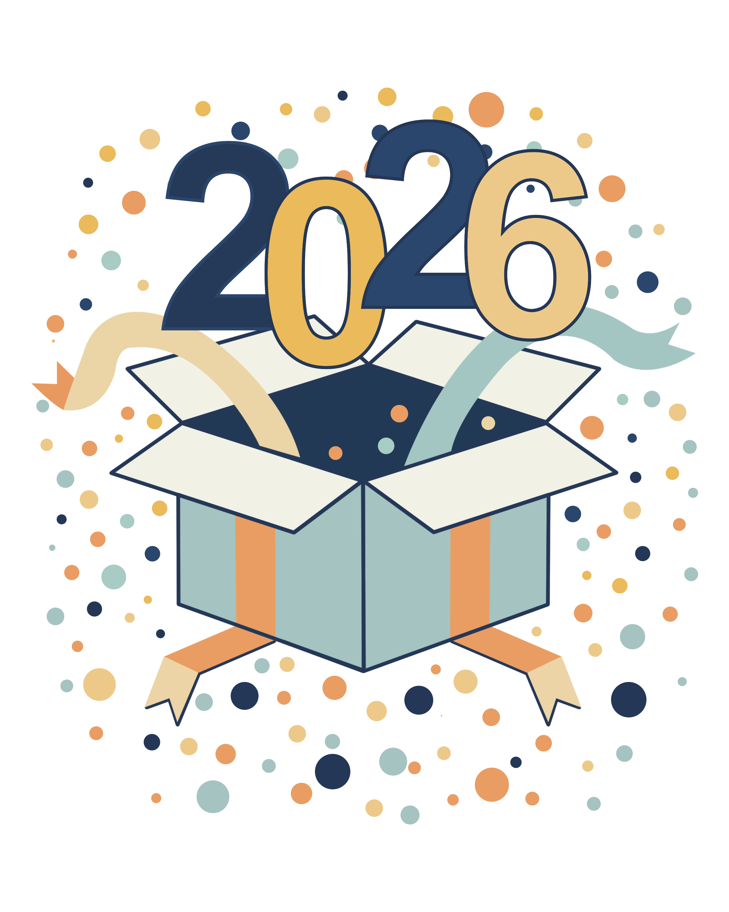 Vektor Perayaan 2026 dengan confetti dan kotak hadiah – Gambar Selamat ...