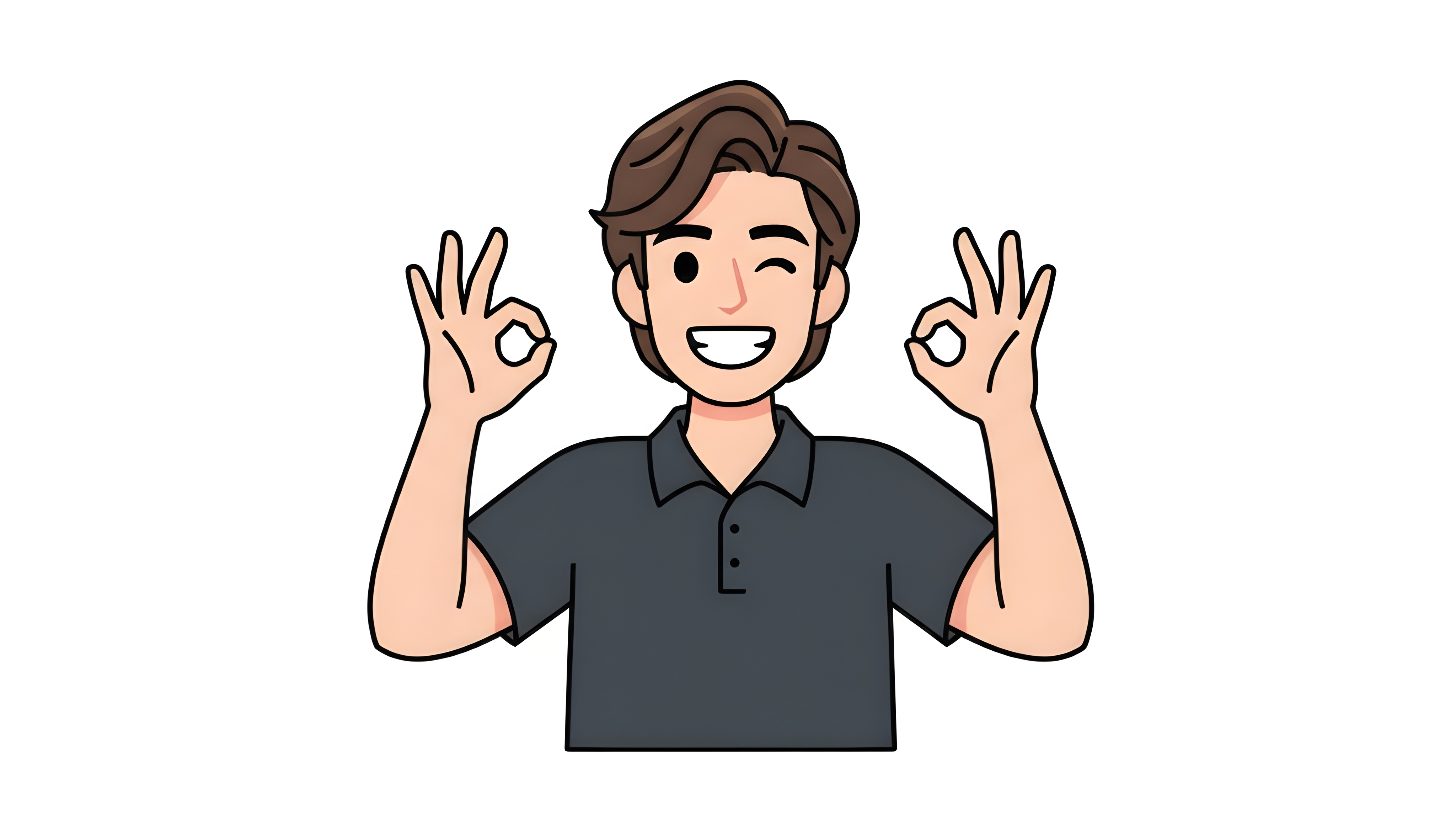 Man winks and gives okay signs vector – Free Illustration Image on Unsplash