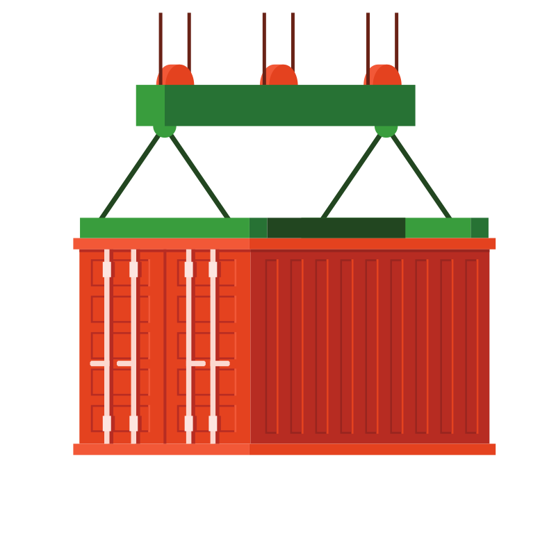 Crane lifting a red shipping container vector – Free Logistics Image on ...