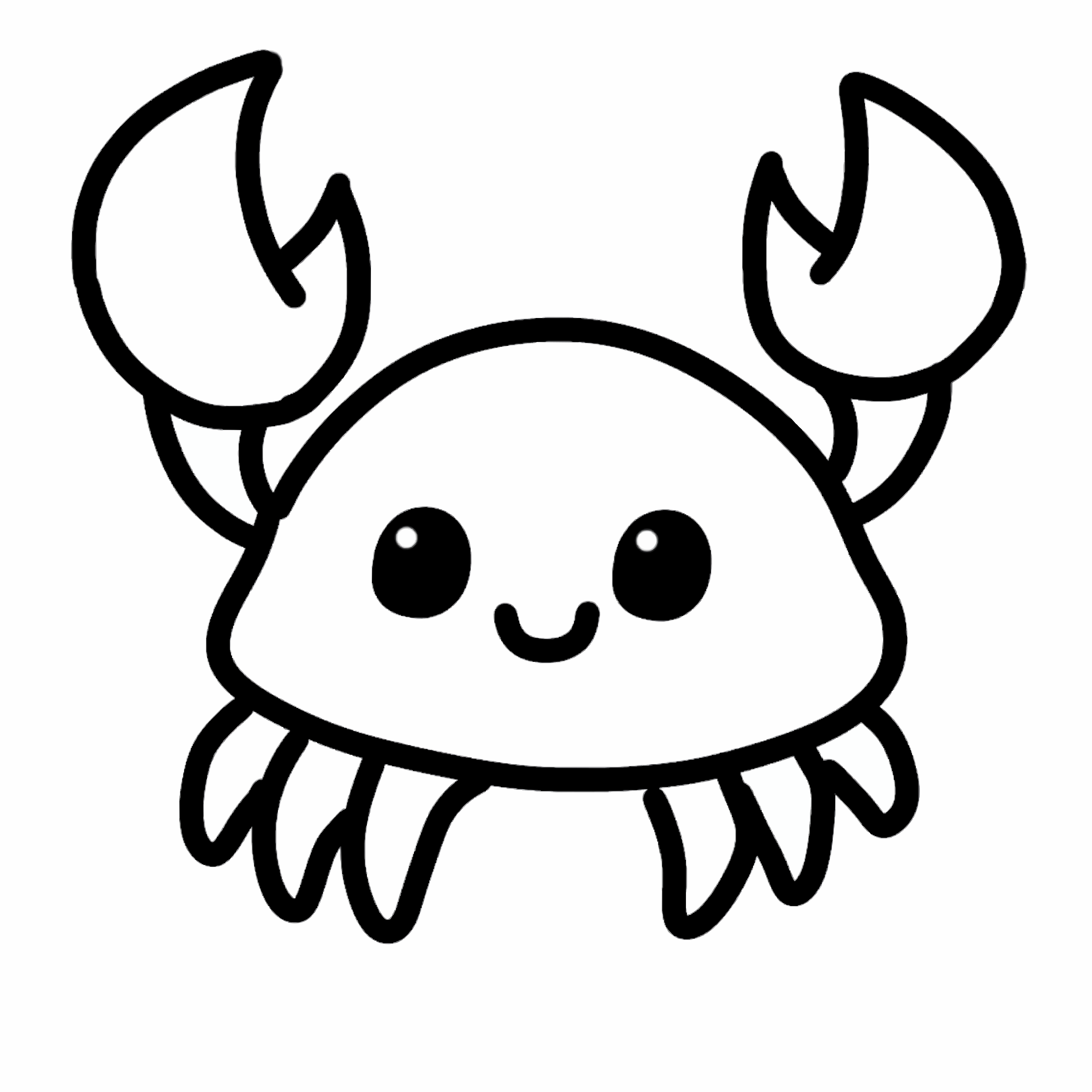 A cute cartoon crab with big eyes and claws vector – Free Illustration ...