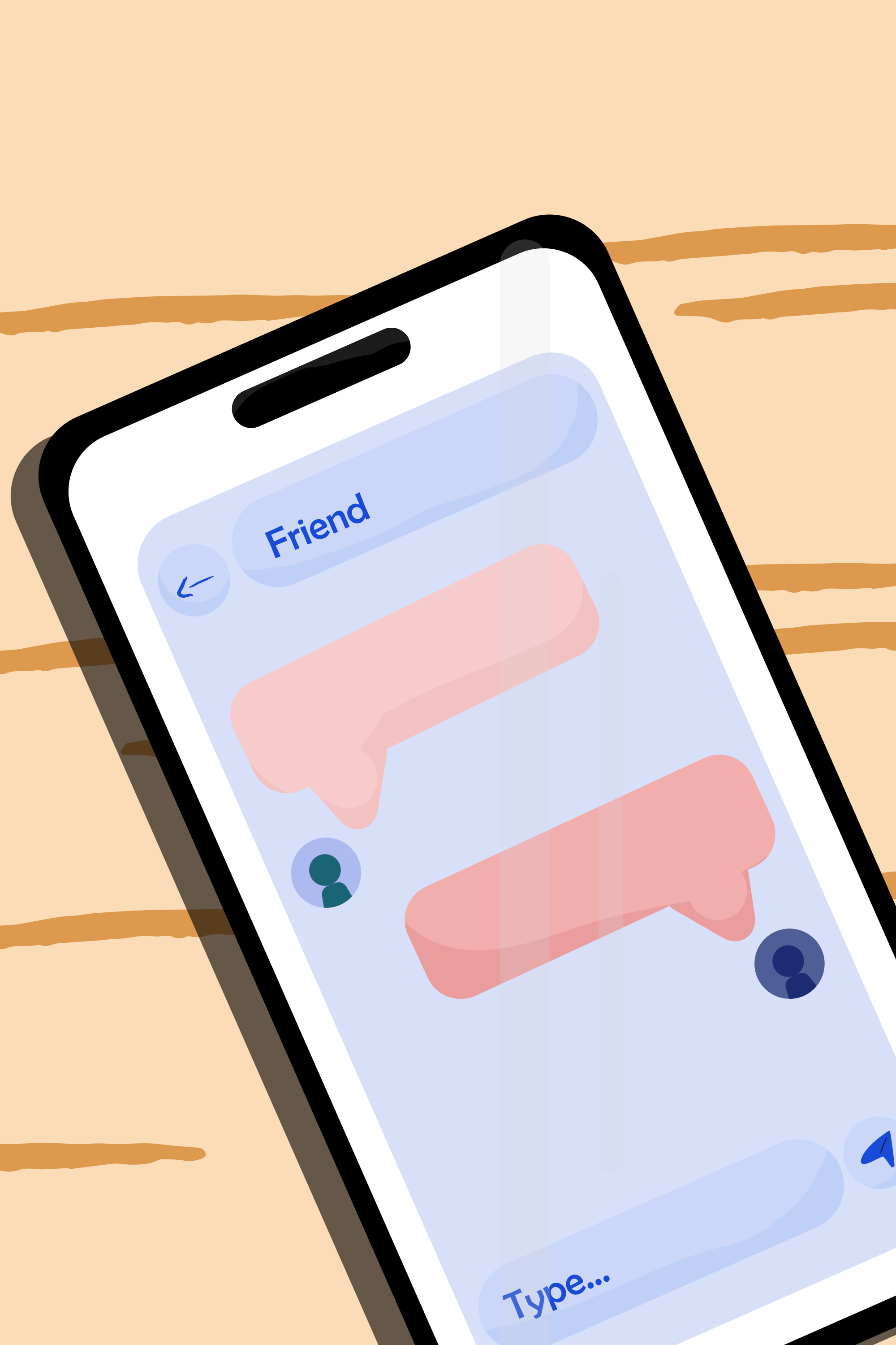 Smartphone displaying a text message conversation with a friend. vector ...